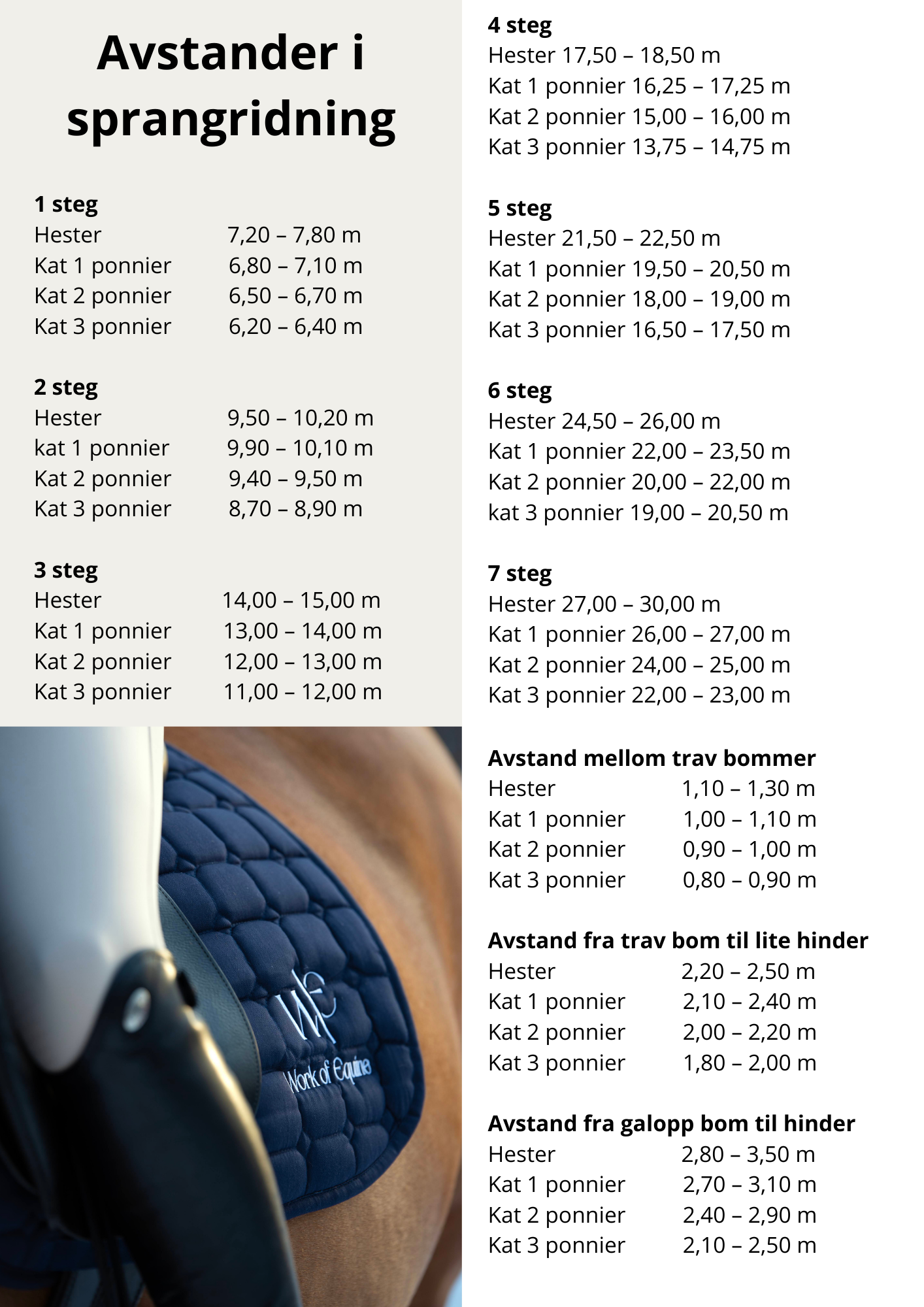 Avstander i Sprangridning – Work of Equine